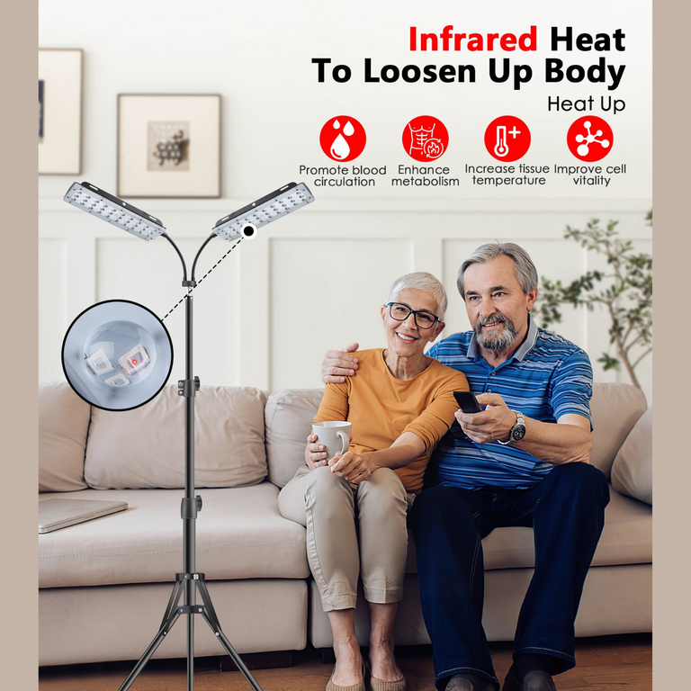 Red Light Therapy Lamp Strip Stand With 2 Heads