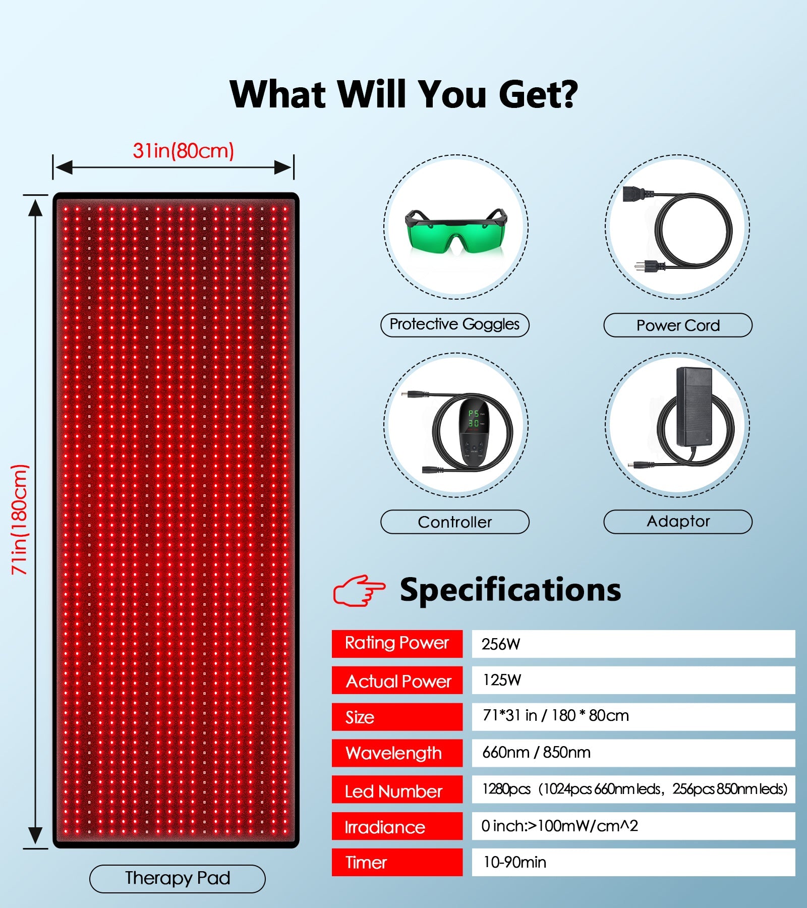 Full body Red Light Therapy Pad With Remote ,Red Light Therapy Mat At